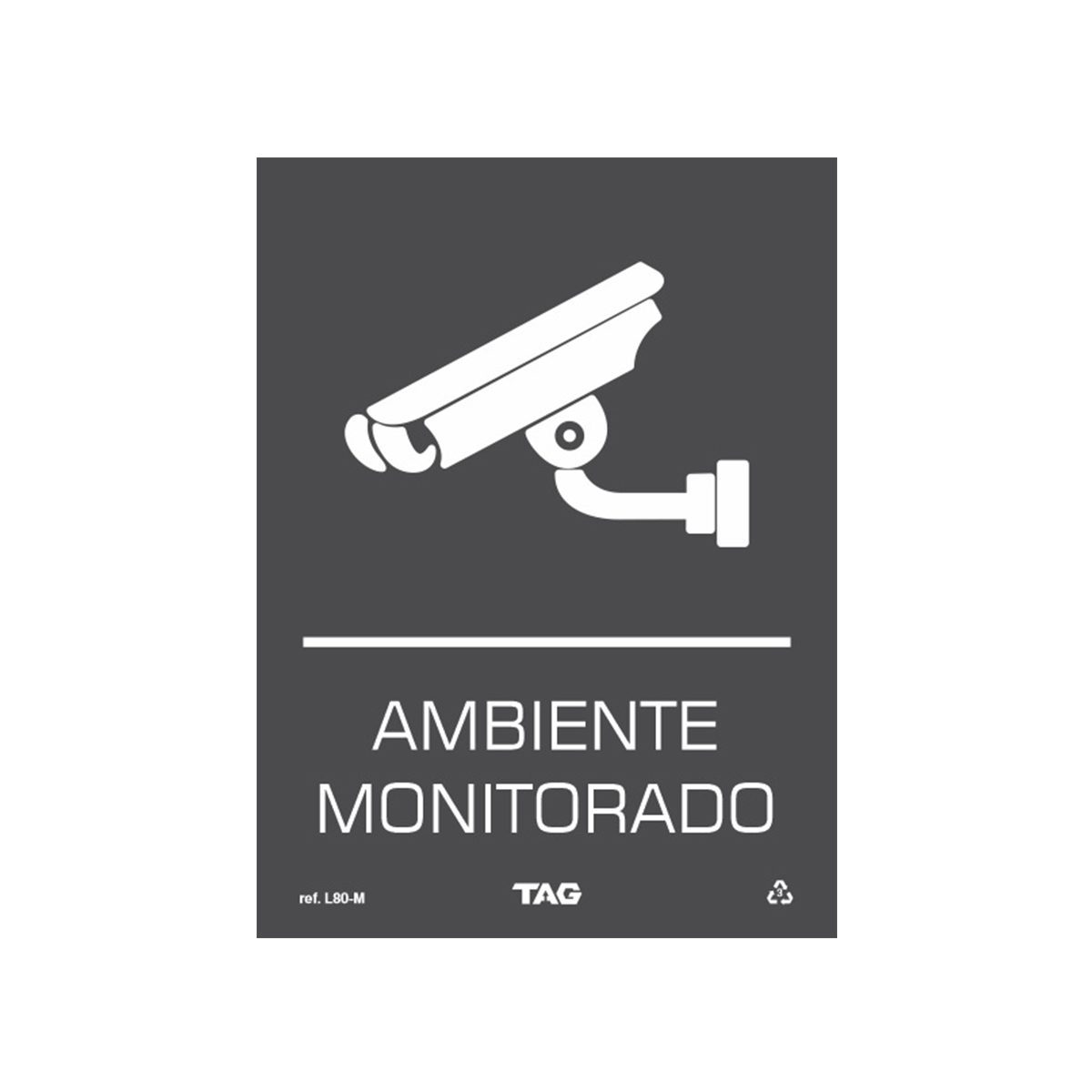 PLACA PVC “AMBIENTE MONITORADO” TAG mat. 8078 - Protendi